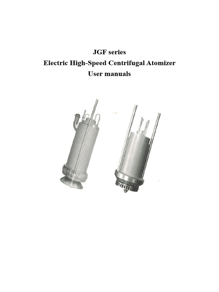 High-Speed Atomizer User Guide | PDF | Pump | Bearing (Mechanical)