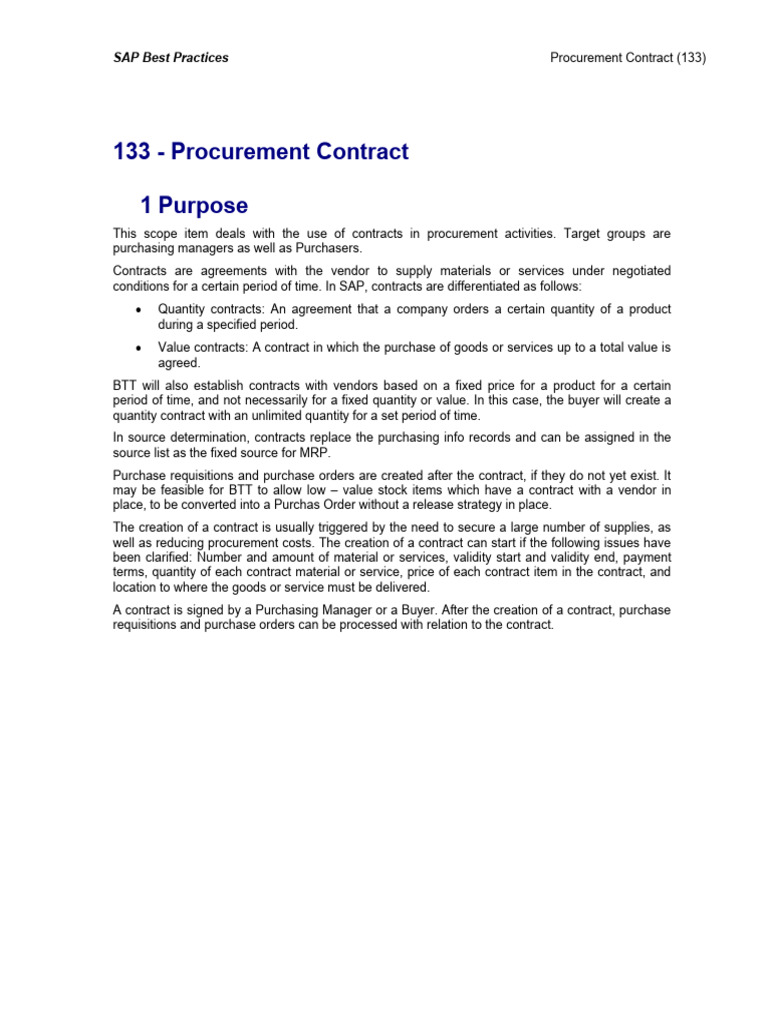 133 - Procurement Contract | Download Free PDF | Accounts Payable | Invoice
