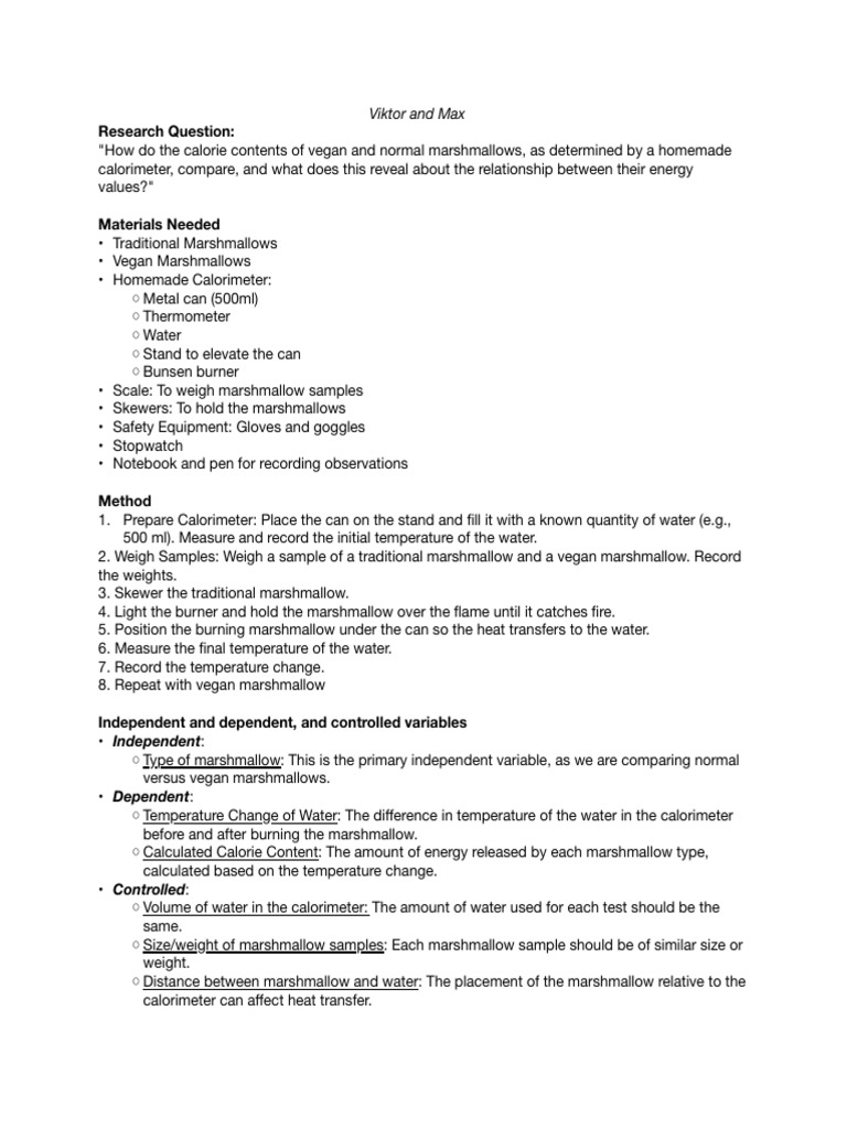 Caloriemeter Practical BIOLOGY | PDF