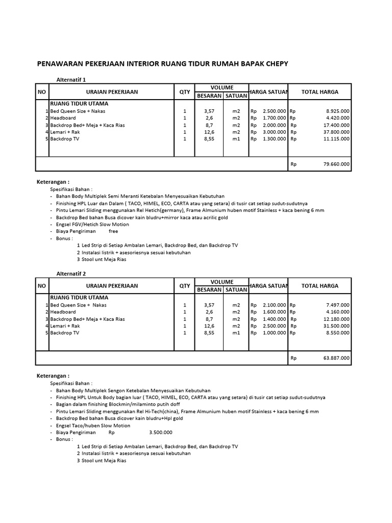 Rab Interior Ruang Tidur | PDF