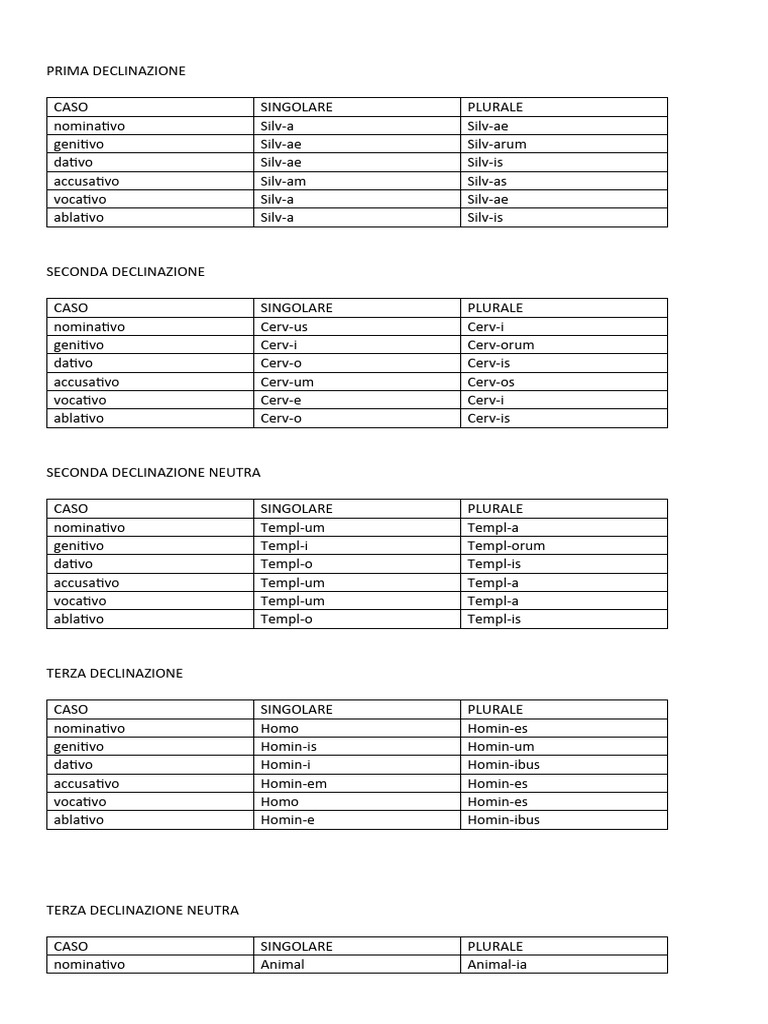 Declinazioni Latine (+is, Ea, Id +qui, Quo, Quae) | PDF