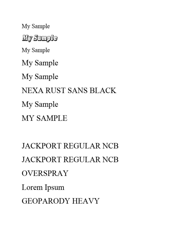 My Fonts Sample | PDF
