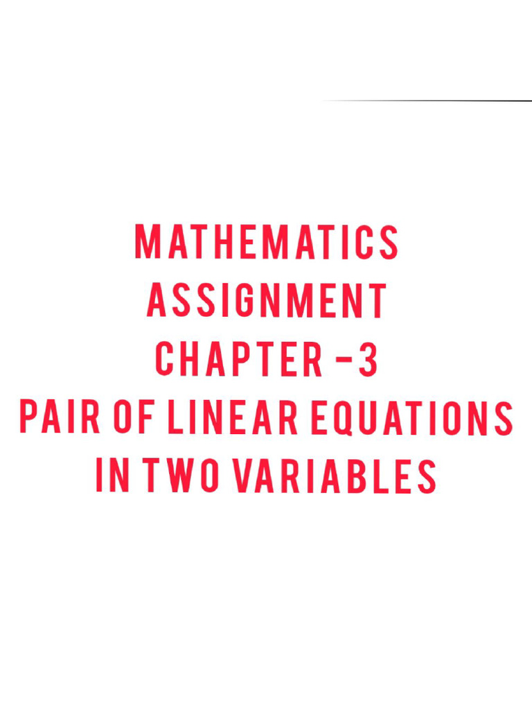 Chapter 3 Class 10 Maths | PDF