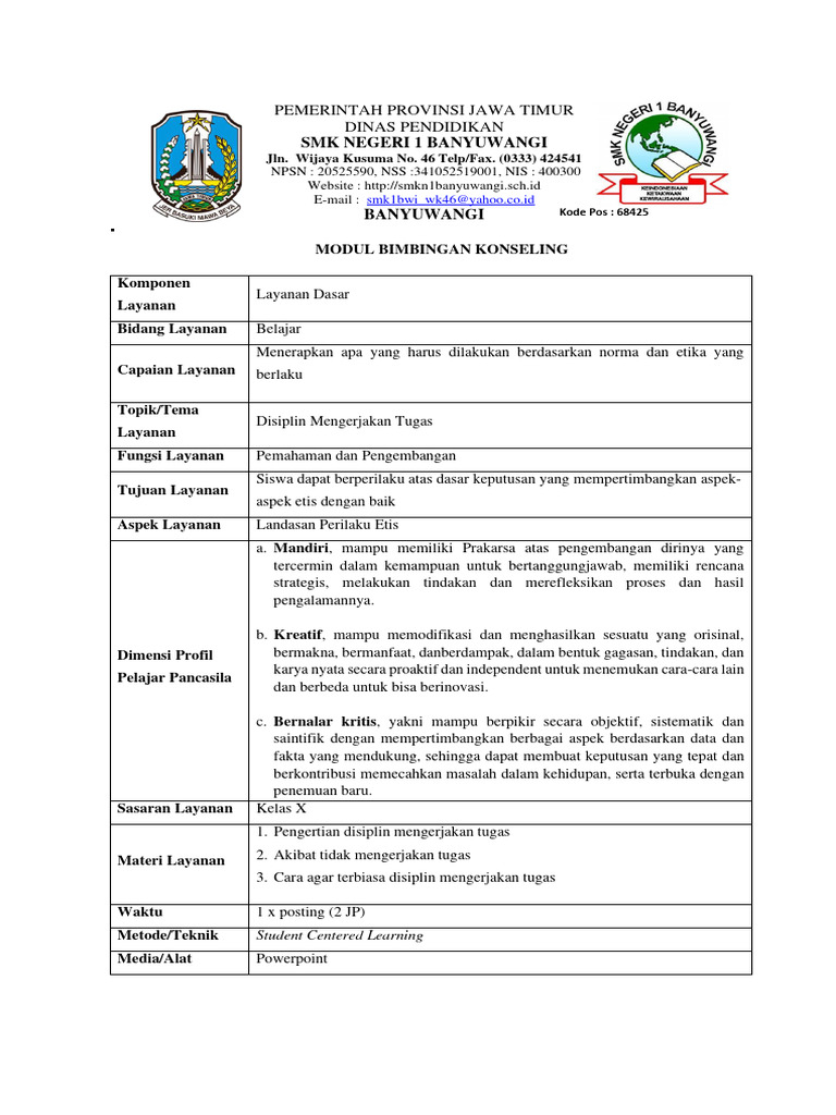Modul Bimbingan Dan Konseling | PDF | Sains & Matematika