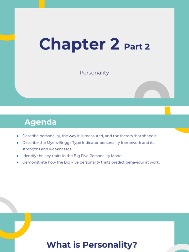 BUS1710 Chapter 2 Personality Part 2 | PDF | Extraversion And Introversion | Psychological Concepts