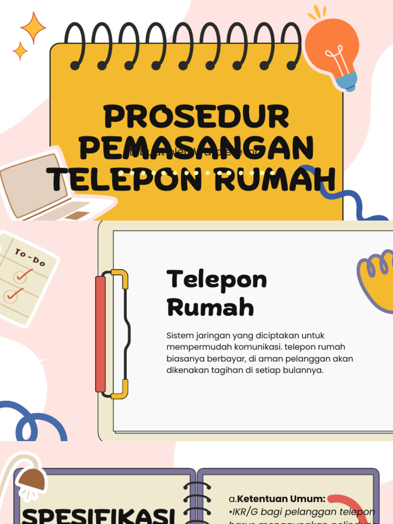 Instalasi Telepon Rumah: Prosedur & Spesifikasi | PDF