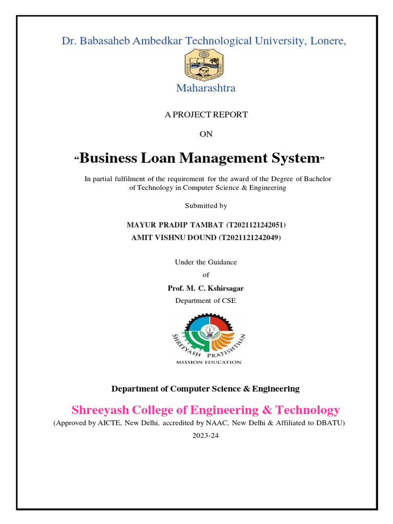 Business Loan Management System (1) - Removed | PDF | Logistic Regression | Databases