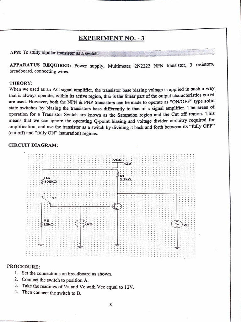 Experiment-01 (DE Lab) | PDF | Bipolar Junction Transistor | Amplifier