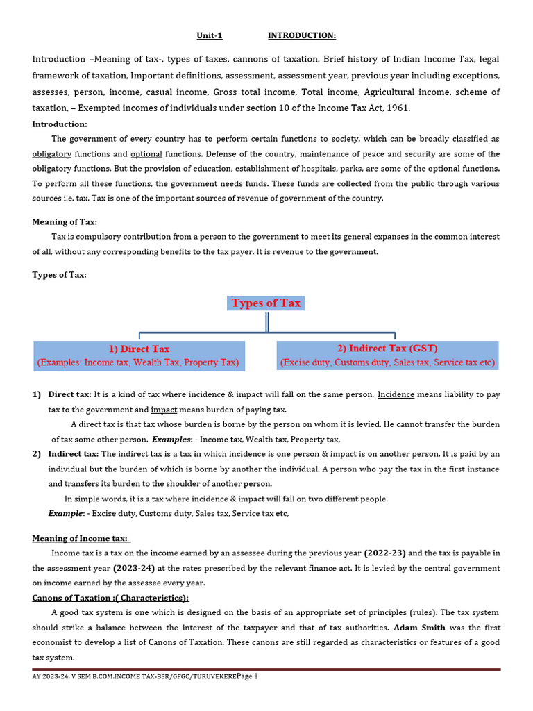 Basic Concept of Income Tax | PDF | Taxes | Expense