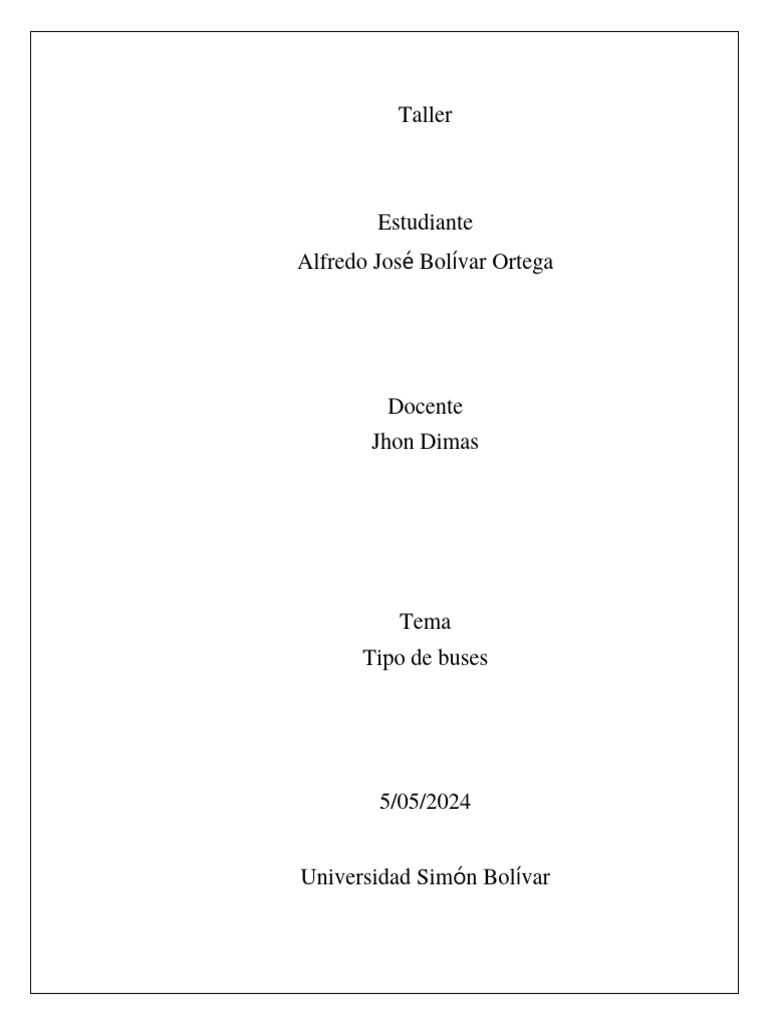 Tipos de Bus AJBO | PDF | Informática | Ingeniería Informática