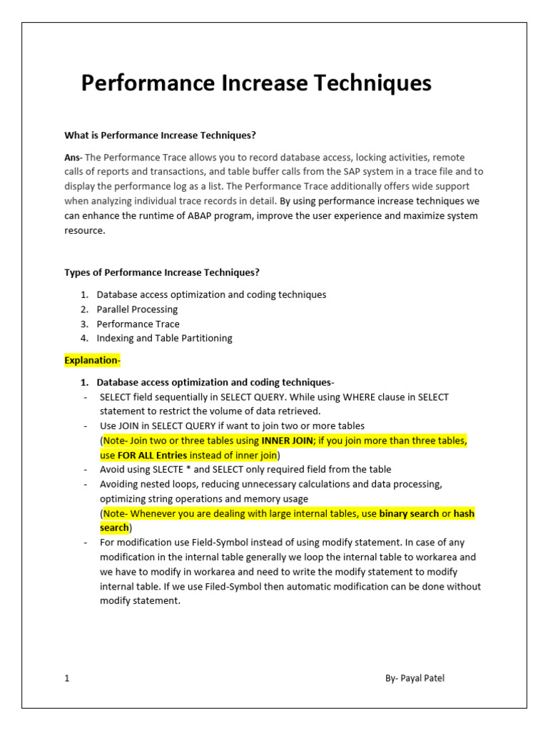 Performance Tunning | PDF | Databases | Database Index