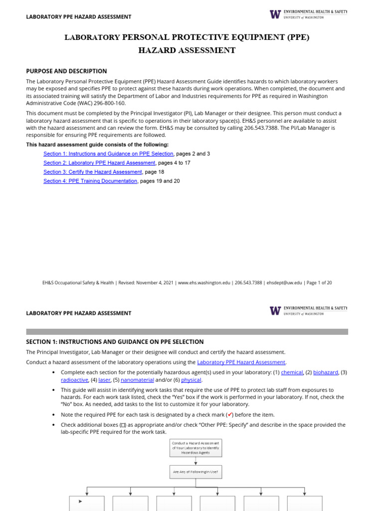 Lab Ppe Hazard Assessment | PDF | Personal Protective Equipment ...