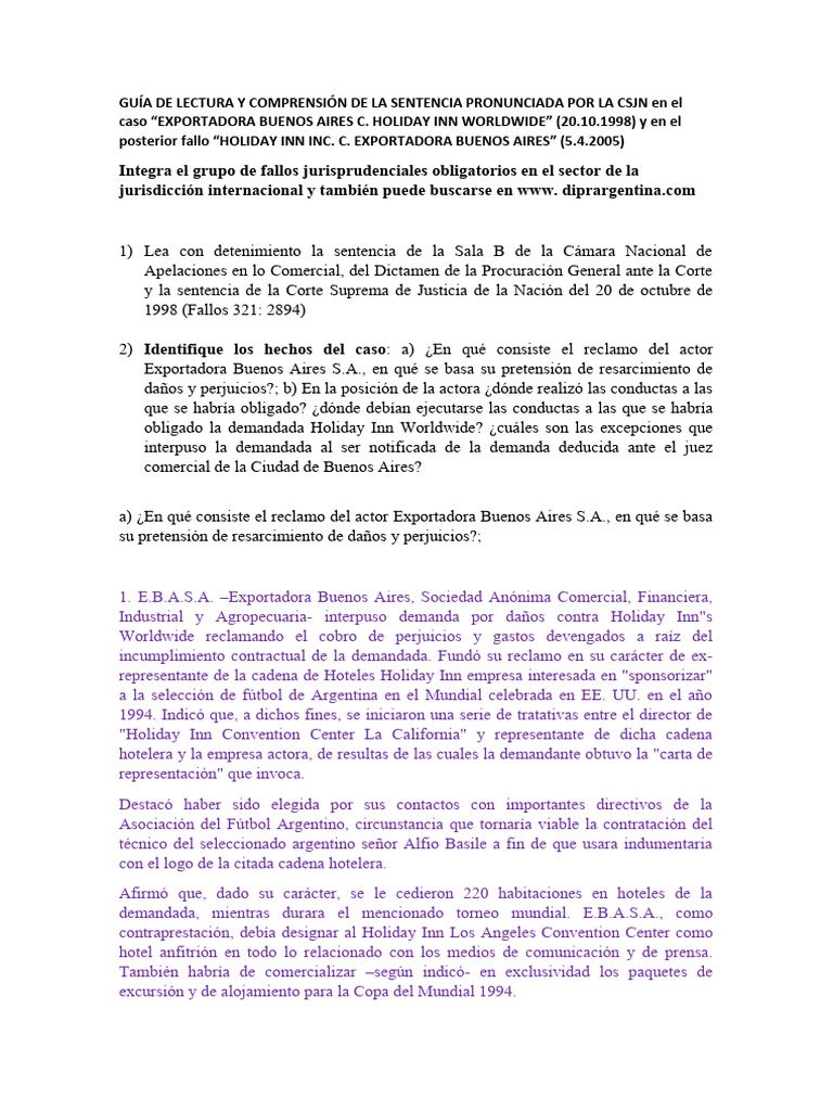 Ficha Caso Exportadora Buenos Aires | PDF | Sentencia (ley)