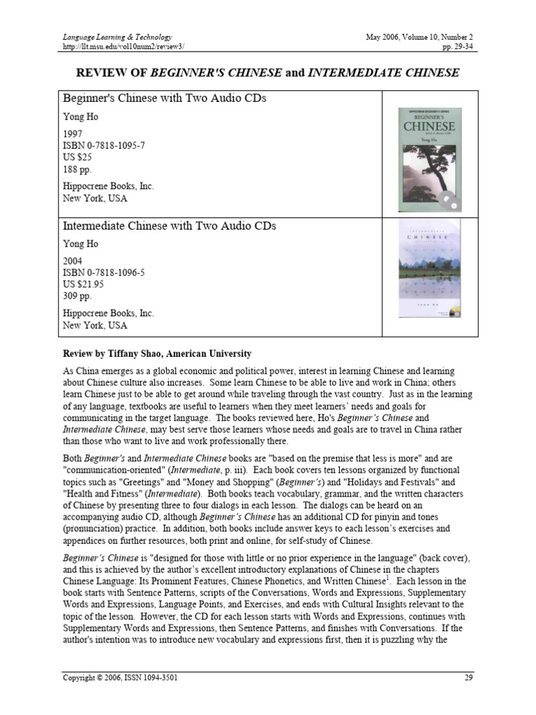 Review of Beginner's Chinese | PDF | Pinyin | Chinese Language