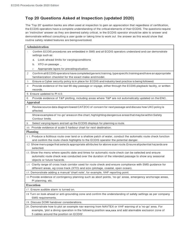 Ecdis Top 20 Questions 2020 Pdf