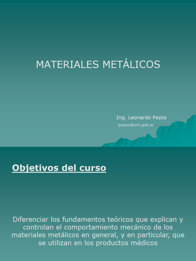 Materiales Metalicos | PDF | Cristal | Estructura cristalina
