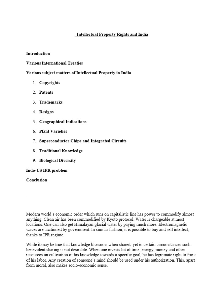 Intellectual Property Rights & Issues | PDF | Intellectual Property ...