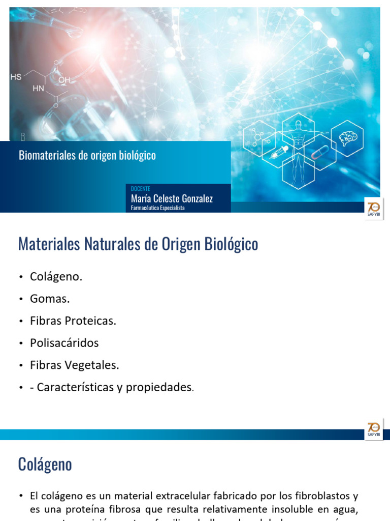Materiales de Origen Biologico | Descargar gratis PDF | Colágeno | Algodón