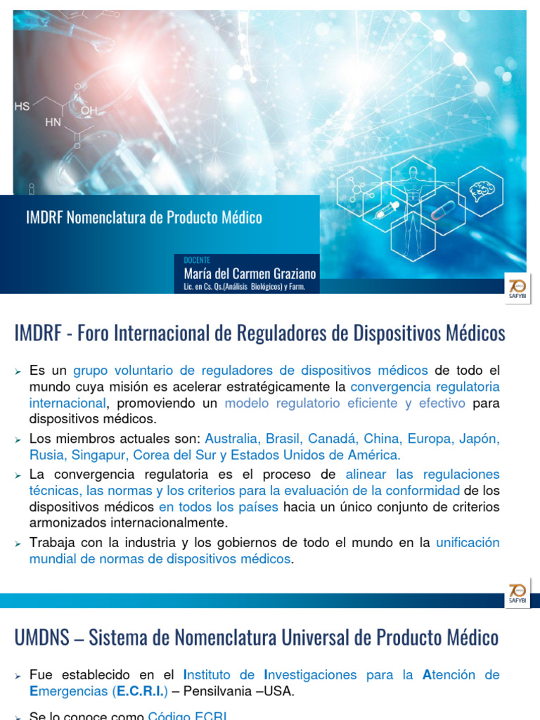 IMDRF Nomenclatura de PM | PDF | Dispositivo médico | Taxonomía (biología)