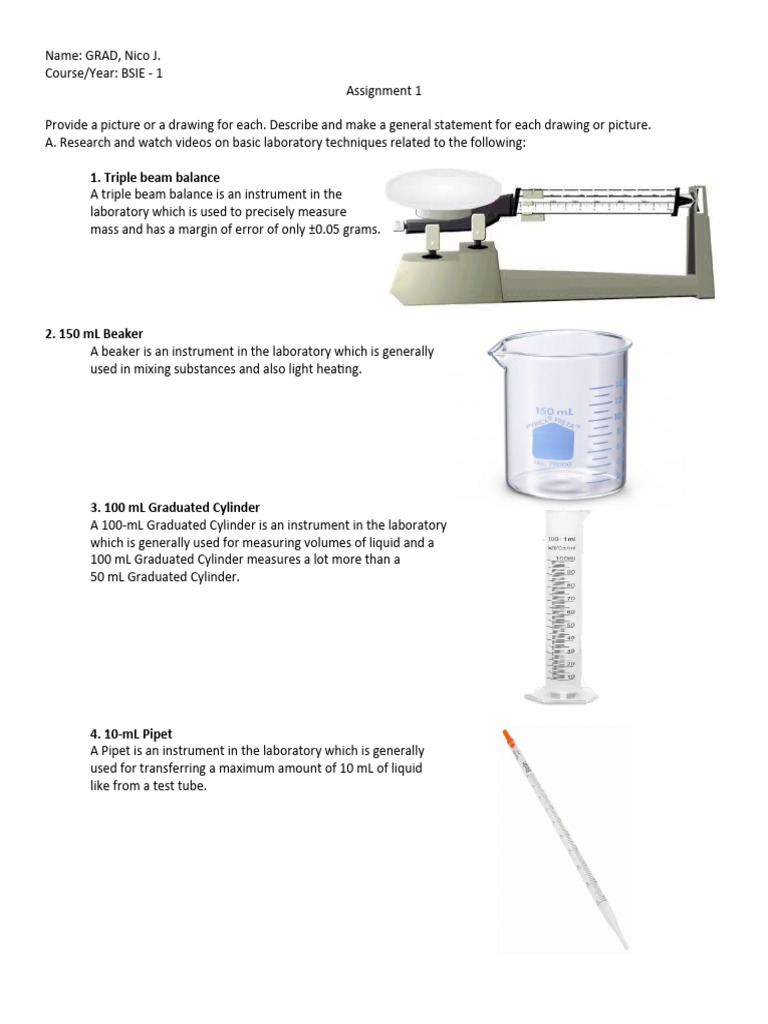 Chem Lab Assignment 1 | PDF