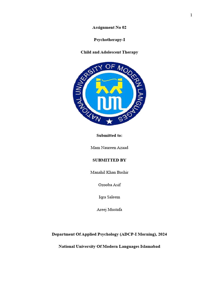 Therapy Assignment Download Free Pdf Psychotherapy Play Therapy
