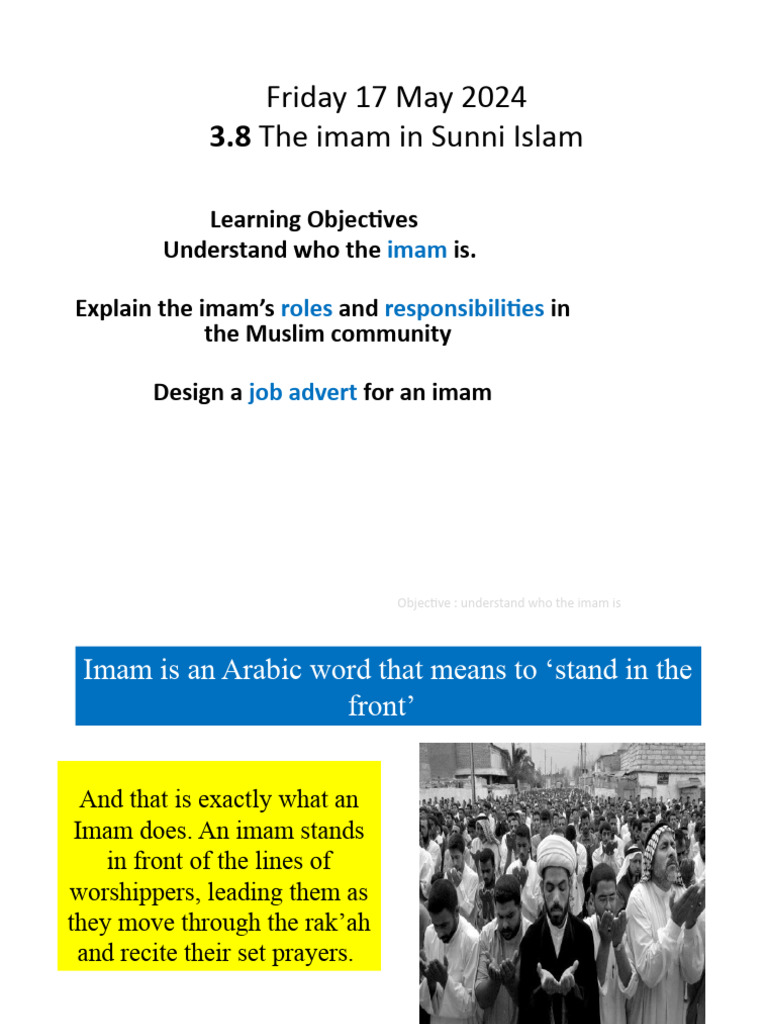 Roles and Responsibilities of an Imam | PDF | Imam | Islamic Jurisprudence