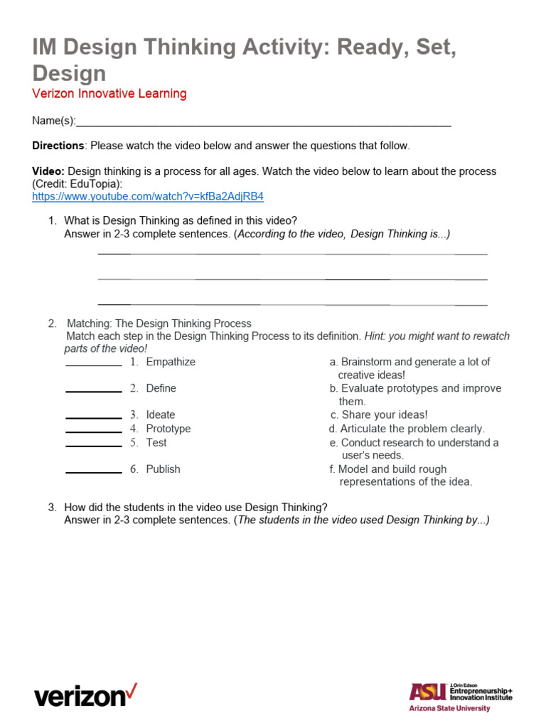 Student - Worksheet - Ready Set Design-1 | PDF | Design Thinking | Thought