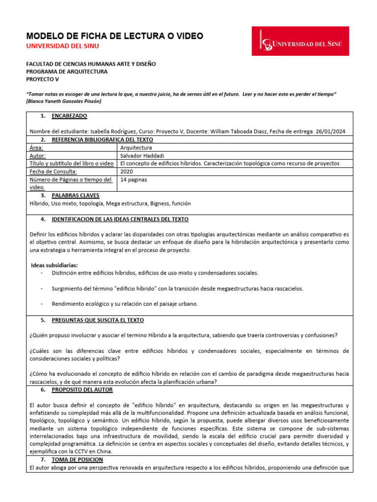 FICHA_DE_LECTURA[isabella] | PDF | Diseño | edificio