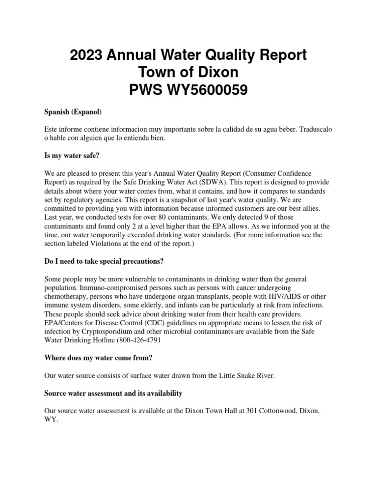 2023 CCR Report | PDF | Drinking Water | Water