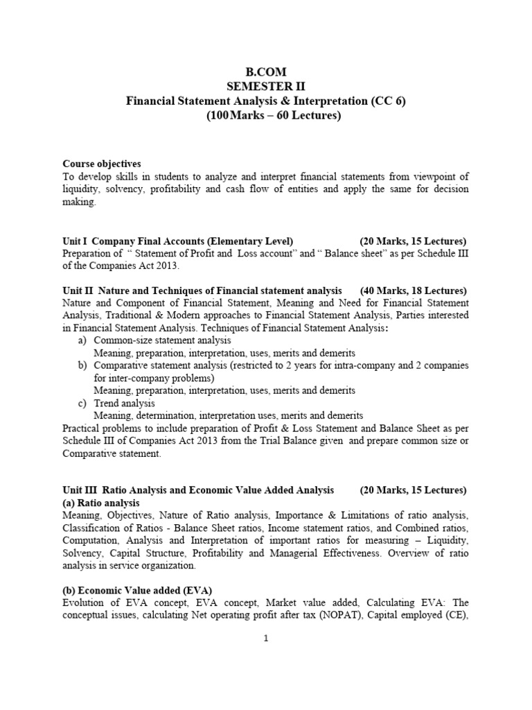 2 Financial Statement Analysis Sem II | PDF | Financial Statement ...