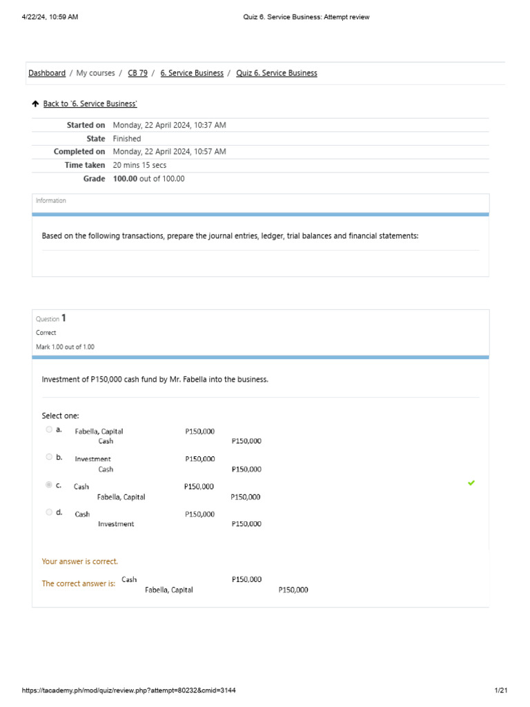 Fabella Bookkeeping Quiz Results | PDF | Debits And Credits | Expense