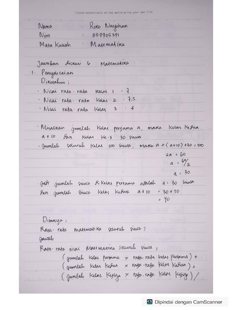 Matematika - Riko Nayohan | PDF