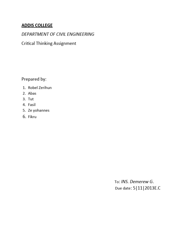 Critical Thinking in Civil Engineering | PDF