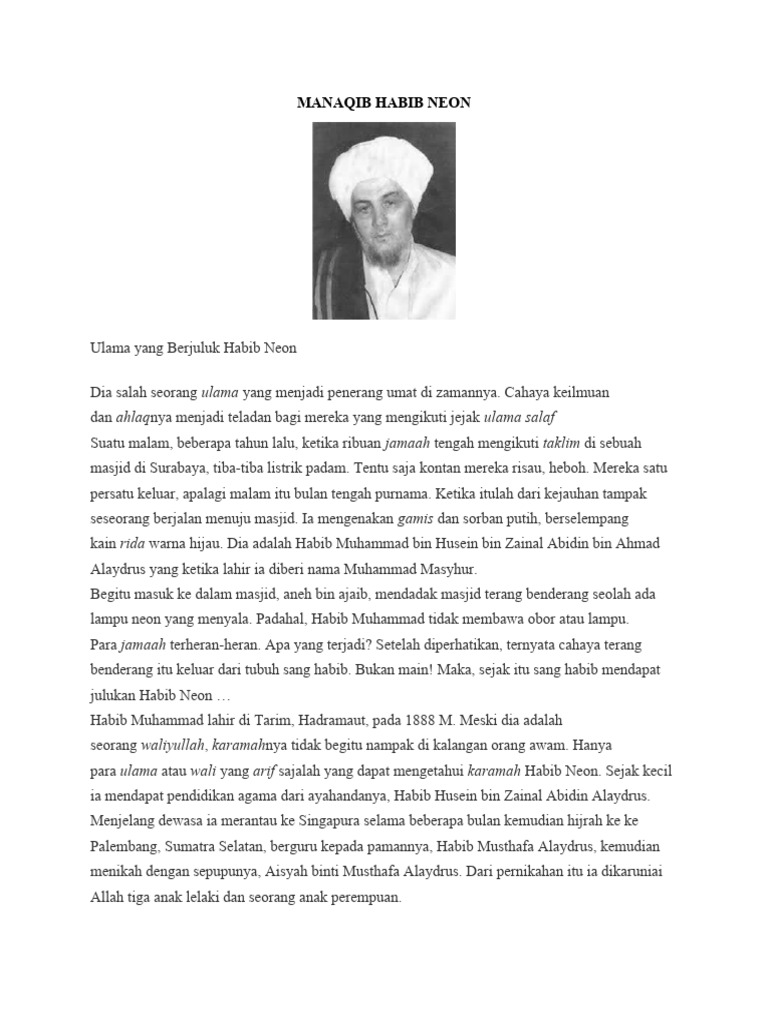 Manaqib Habib Neon | PDF
