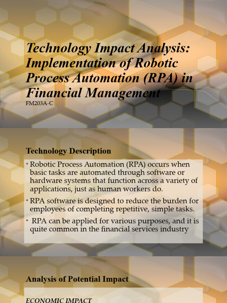 Technology Impact Analysis PPT ANALYSIS | PDF | Automation | Risk ...