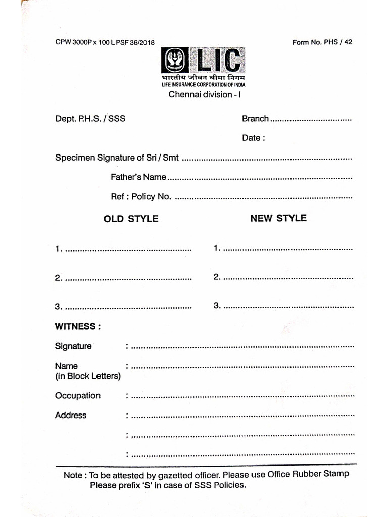 Lic Service PH42 Forms | PDF