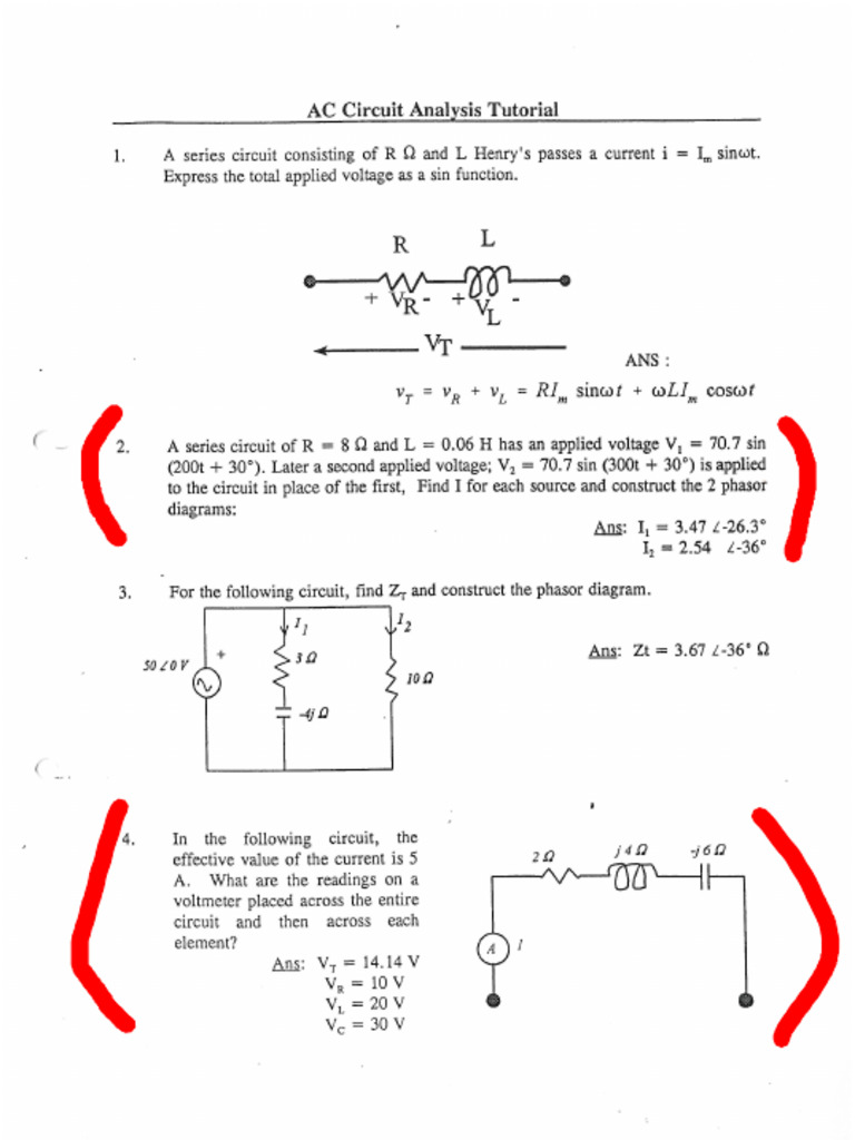 02. Tutorial - AC Circuit Analysis Tutorial | PDF 02. Tutorial - AC Circuit Analysis Tutorial | PDF
