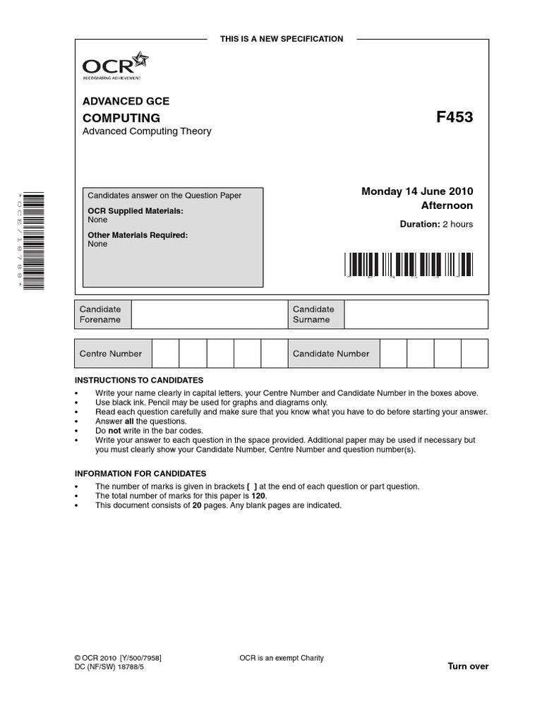 June 2010 2 Computer Science Ocr Paper | PDF | Assembly Language ...