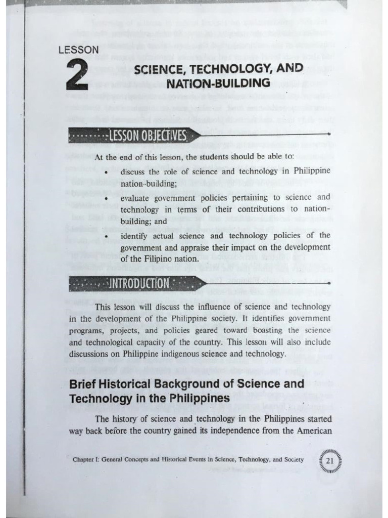 Serafica Chapter 1 Lesson 2 Science Technology and Nation Building | PDF