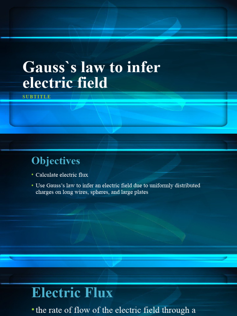 Gausss Law To Infer Electric Field | PDF | Flux | Electric Field Gausss Law To Infer Electric Field | PDF | Flux | Electric Field