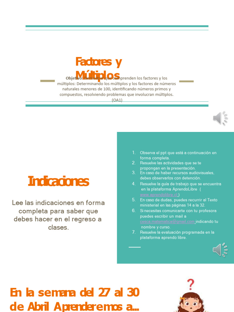 6° Básico Matemática Unidad 1 OA1 Semana Del 27 Al 30 de Abril | PDF | Número primo | Matemáticas