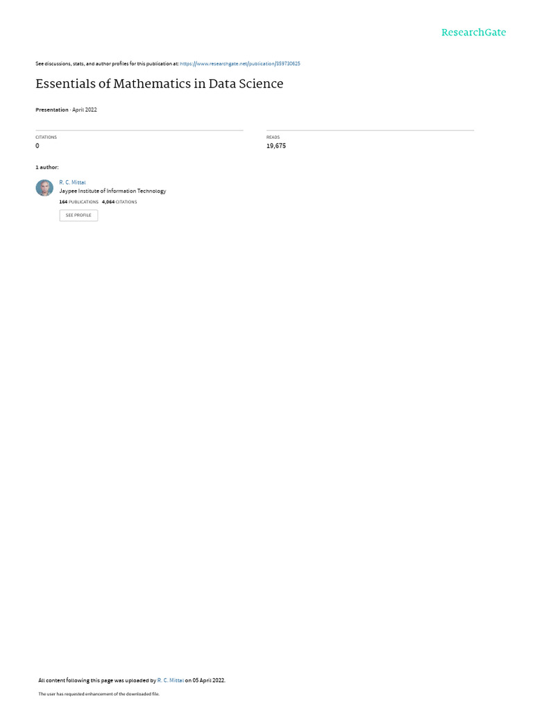 Data Science Lecture | PDF | Principal Component Analysis | Algebra