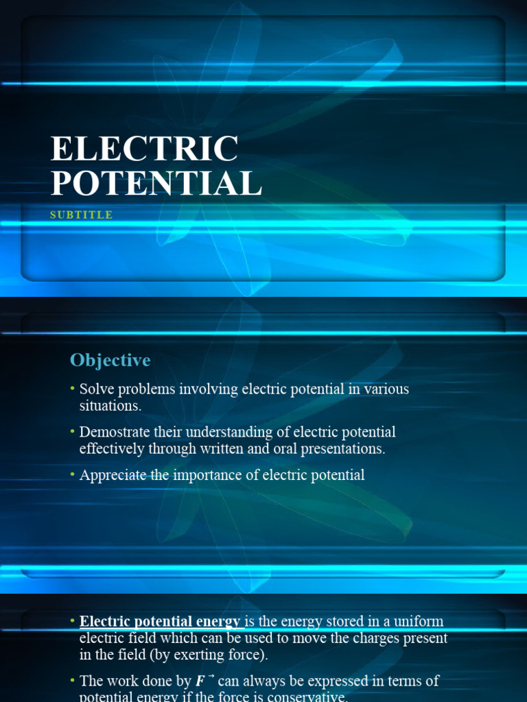 Electric Potential Energy | PDF | Potential Energy | Force