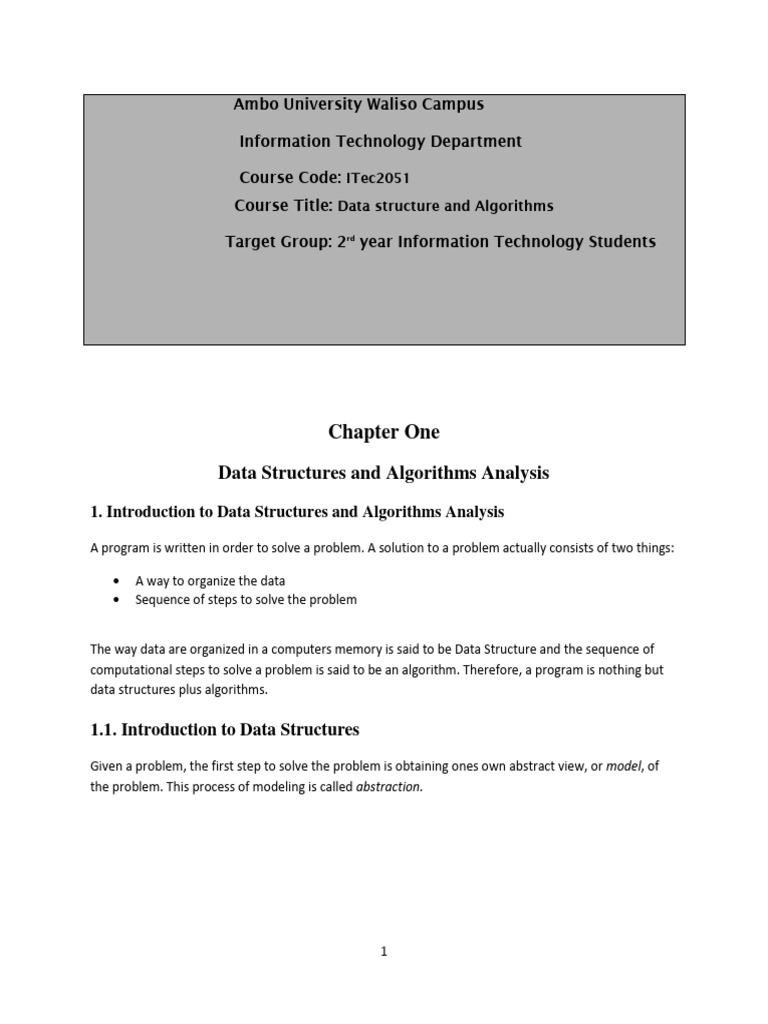 Data Structure Handout | PDF | Algorithms | Computer Programming Data Structure Handout | PDF | Algorithms | Computer Programming