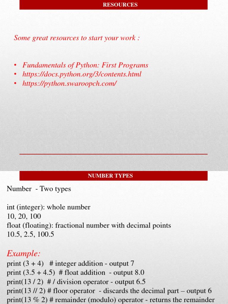 Python Basics Week 1 Download Free Pdf Boolean Data Type Integer 