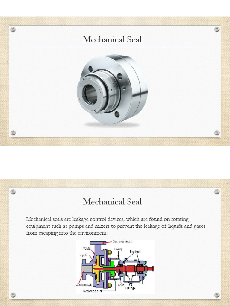 Mechanical Seal | Download Free PDF | Pump | Mechanical Engineering