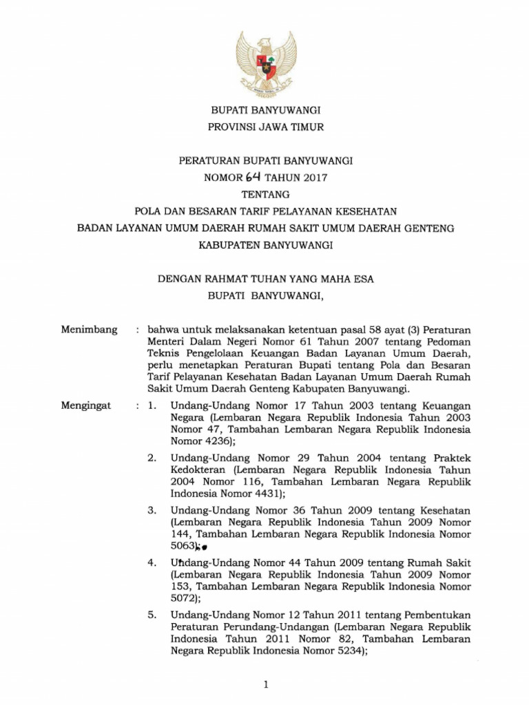 Perbup No 64 Tahun 2017 | PDF