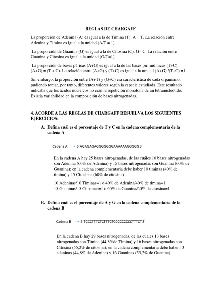 Reglas de Chargaff | PDF