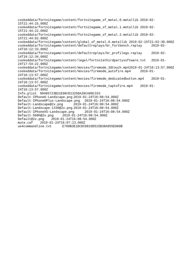 Manifest NonUFSFiles IOS | PDF