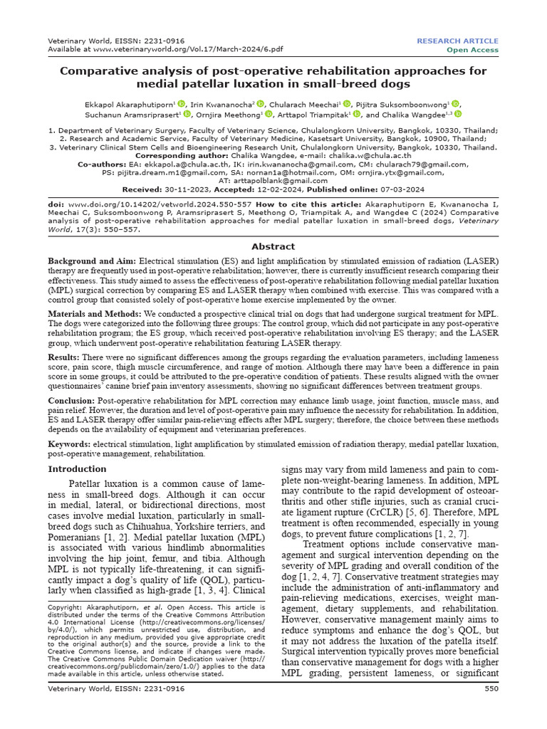 Comparative Analysis of Post Operative R | PDF | Physical Therapy | Surgery
